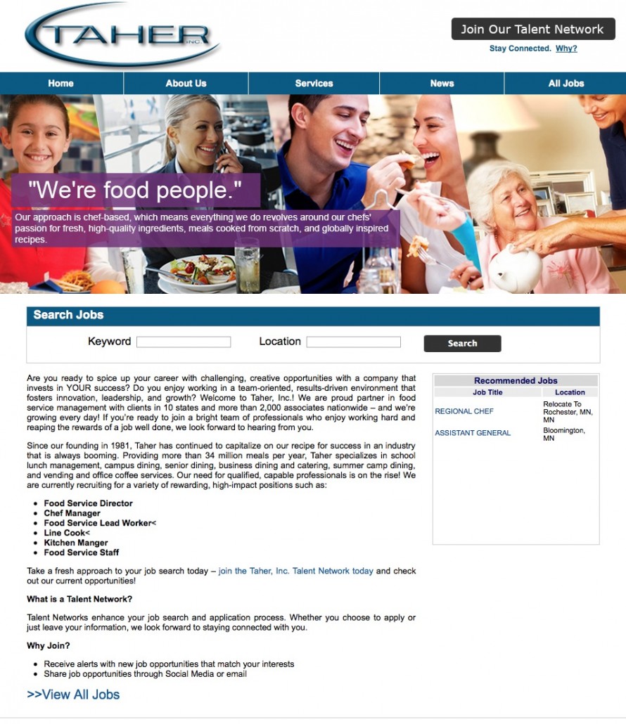 Taher Careers Link - Taher, Inc. Food Service