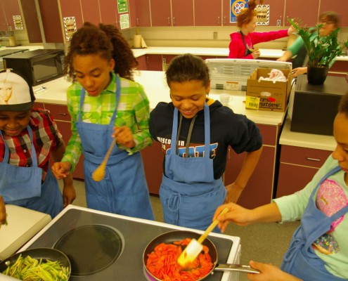 After-school cooking students work with chef! - Taher, Inc. Food Service